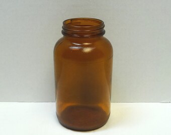 Amber glass jar | Etsy