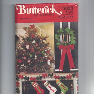 Butterick 5093 Pattern for Christmas Decorations and Stockings, Circa ...