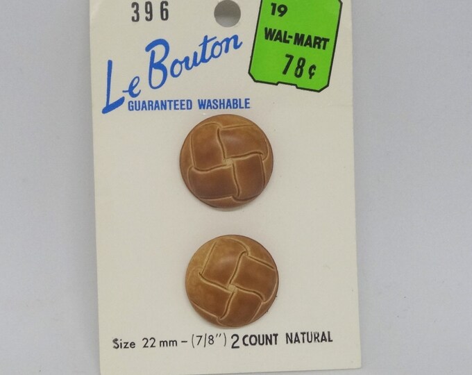 Card of Le Bouton Leather Look Buttons, Shank Style, 7/8 Inch or 22 Mm ...
