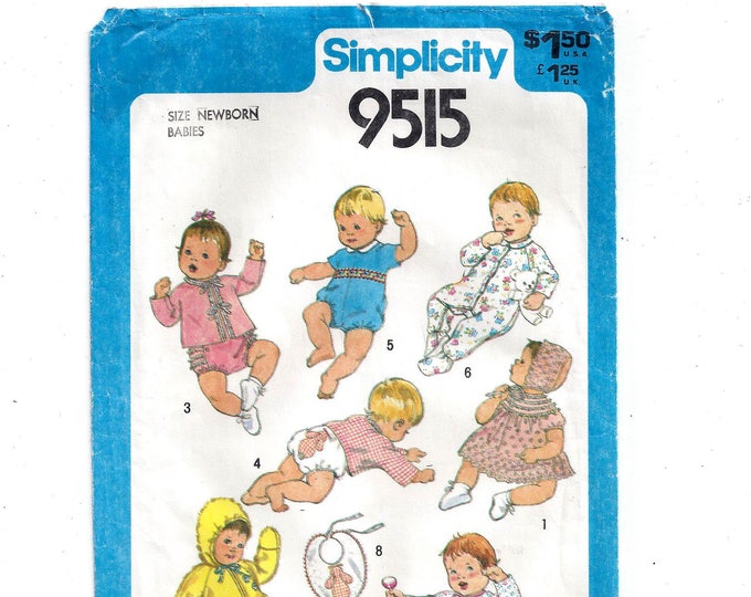 Simplicity 9515 Pattern for Newborn Babies' Layette With - Etsy