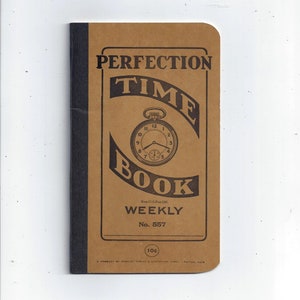 Early 1900s Perfection Weekly Time Book, No. 557, Unused, Western ...