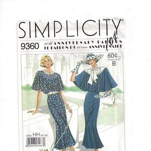 Simplicity 9360 Pattern for Retro Edwardian Dress, 60th Anniversary ...