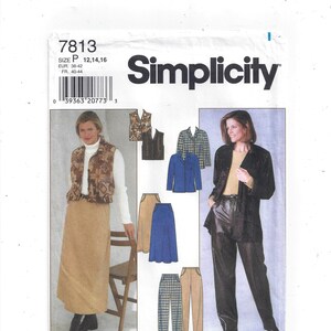 Simplicity 7813 Pattern for Misses' Jacket, Vest, Skirt, Pants, Sizes P ...
