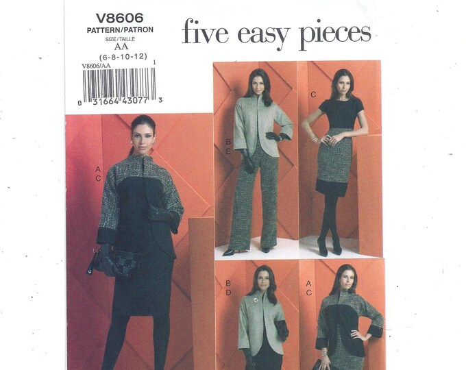 Vogue 8606 Pattern for Misses' Jacket, Dress, Skirt, Pants, Size 6-8-10 ...