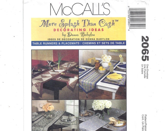Mccall's 2065 Pattern for Table Runners, Placemats, More Splash Than ...