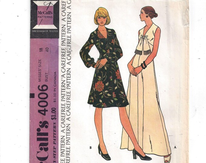 Mccall's 4006 Pattern for Misses' Dress in 2 Lengths, Plus Size 18 ...
