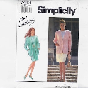 Simplicity 7443 Pattern for Misses' Skirt, Jacket, Sizes 4 6 8 10 12 ...