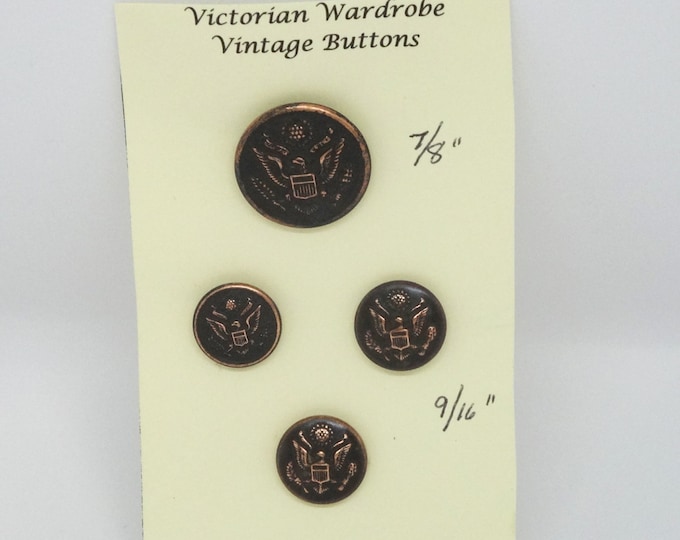 3 Essayons Brass Military Buttons by Waterbury and Superior, 7/8 Inch ...