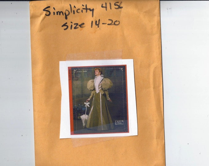 Simplicity 4156 Pattern for Misses' Victorian Costume Dress, Size 14 ...