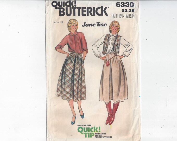 Butterick 6330 Pattern for Misses' Blouse, Skirt, Vest, Size 8, Jane ...