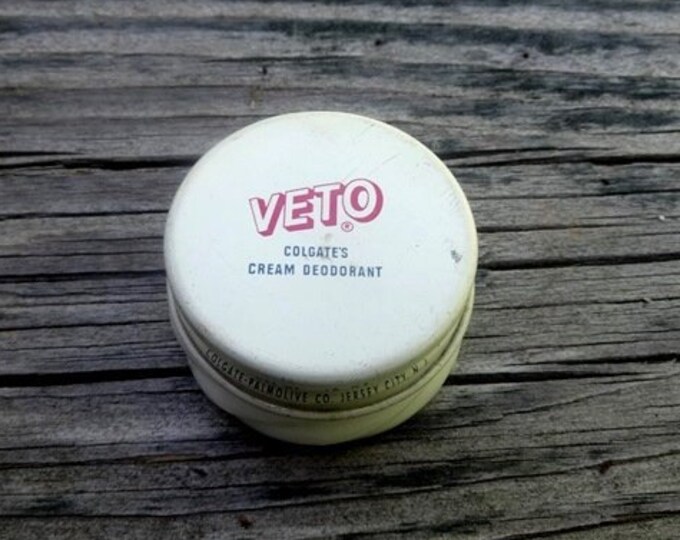 1950s VETO Cream Deodorant Jar by Colgate, NO Content, Milk Glass ...