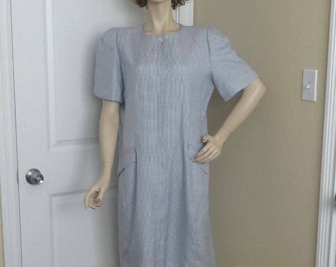 1980s Vintage Liz Claiborne Sheath Dress in Blue Hounds Tooth Print ...