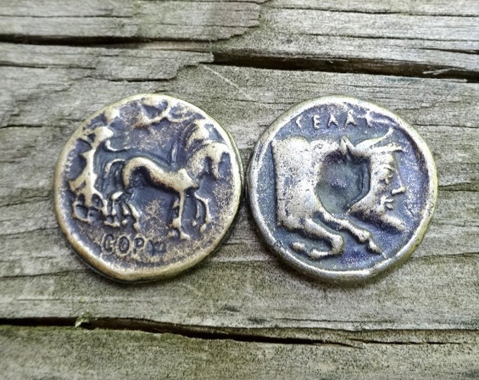 1960s Ancient Greece Coin Replica, Set of 2, CEAAE With Minotaur ...