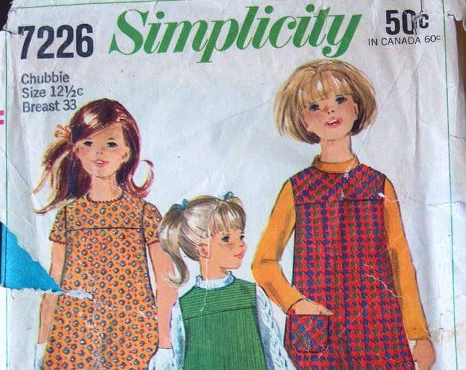 Simplicity 7226 Pattern for Girls & Chubbies' Dress or - Etsy