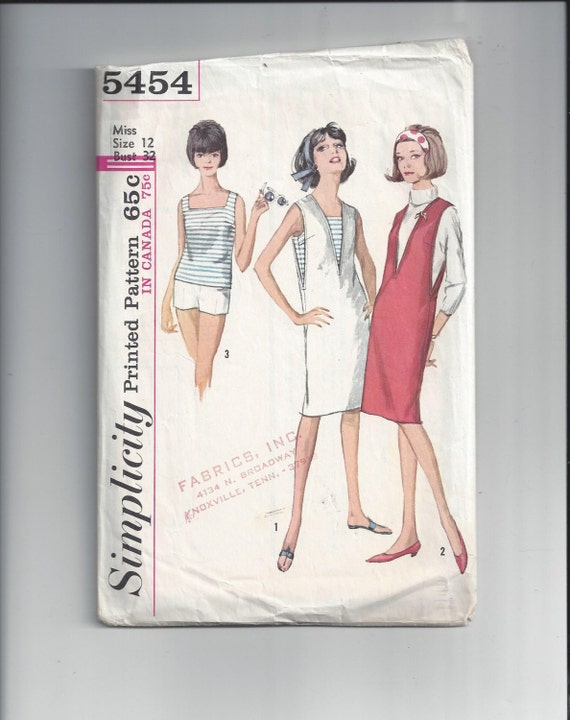 Simplicity 5454 Pattern for Misses' Jumper Top and | Etsy