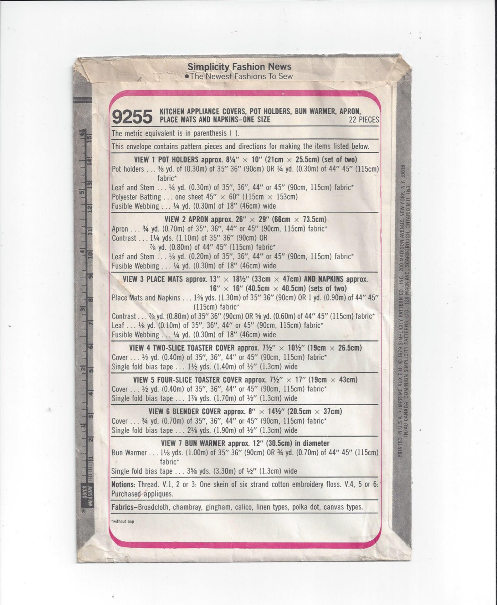 Simplicity 9255 Pattern for Kitchen Appliance Covers Pot - Etsy