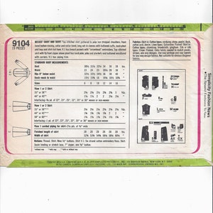 Simplicity 9104 Pattern for Misses' Skirt, Shirt, Size 12, From 1979 ...