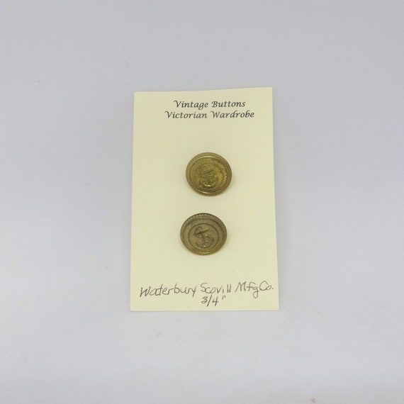 2 Military Style Brass Buttons with Anchors 3/4 In. Shank | Etsy