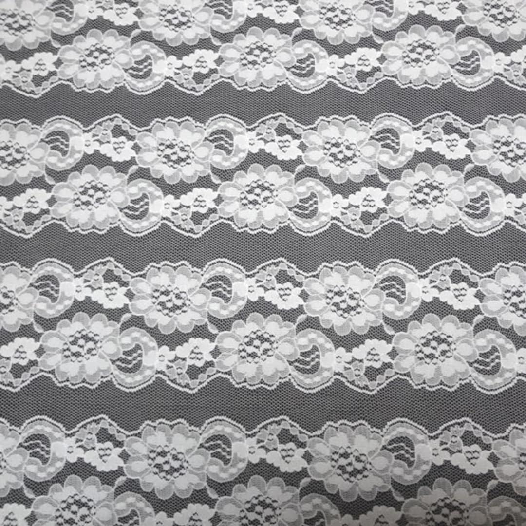 1 Yard Plus of White Cut Apart Lace, 39 X 15 Inches, Floral, 4 Rows of ...