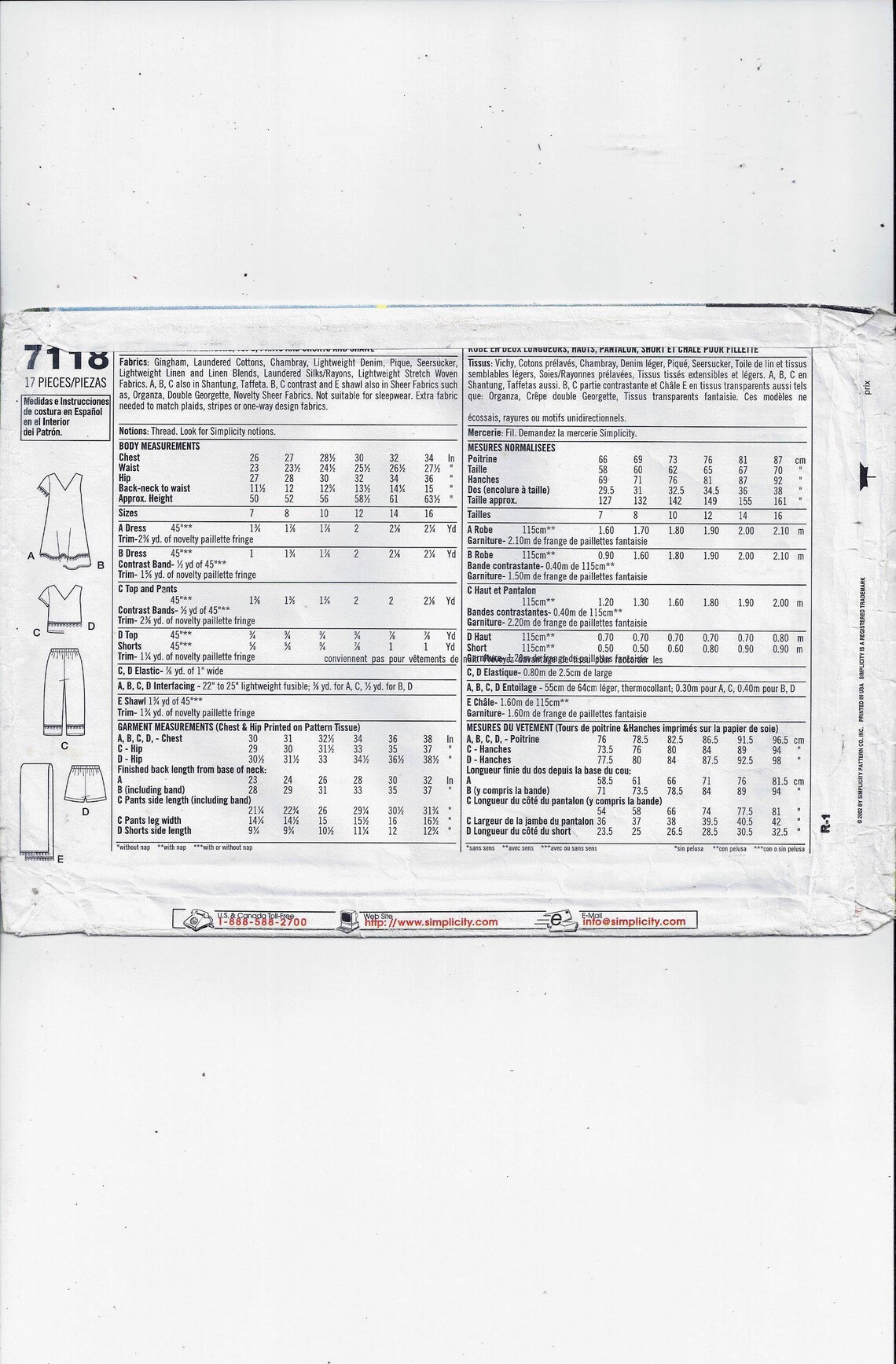 Simplicity 7118 Sewing Pattern for Dummies Girls' Dress - Etsy