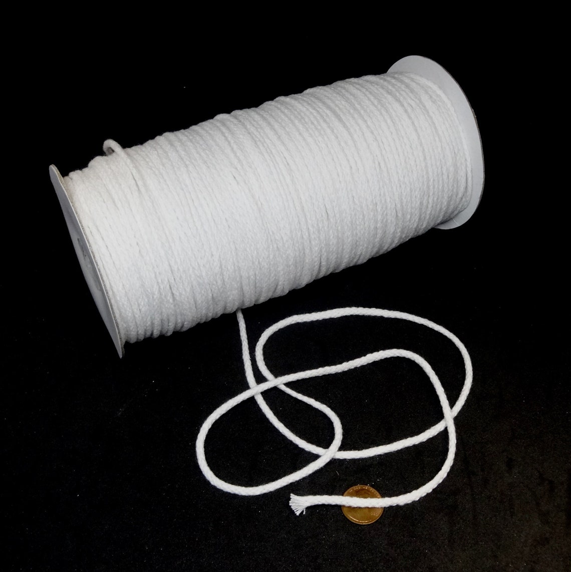 WHITE Cotton 1/8 Inch Drawstring Cord or Piping, in 2-YARD INCREMENTS ...