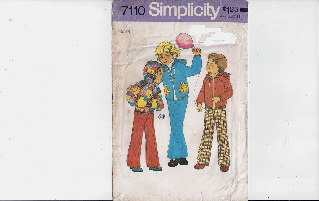Simplicity 7110 Sewing Pattern for Child's Unlined Hooded Jackets ...