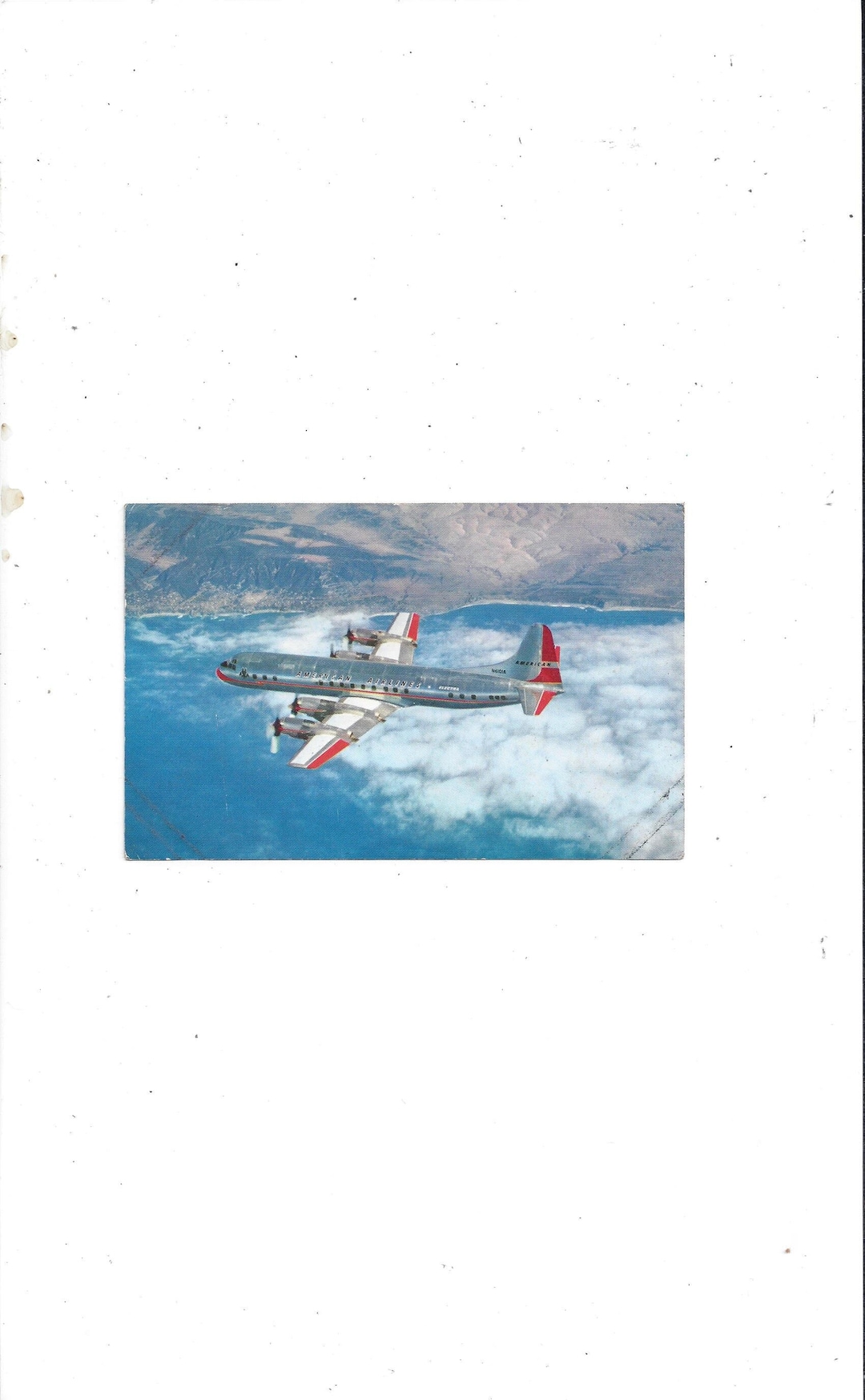 American Airlines Electra Flagship Postcard of Jet Prop Airplane ...