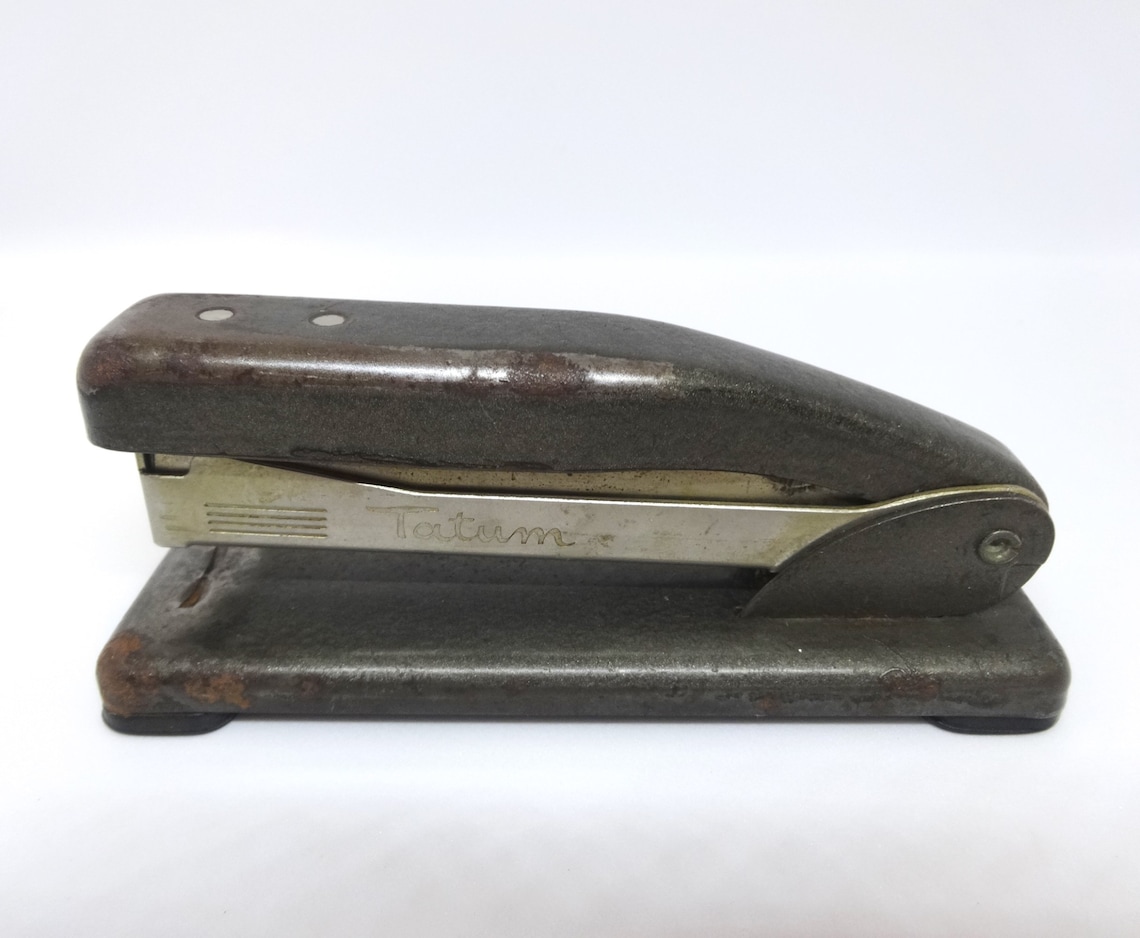 1950s Tatum Small Stapler by Wilson Jones Co., Working Condition, Gray ...