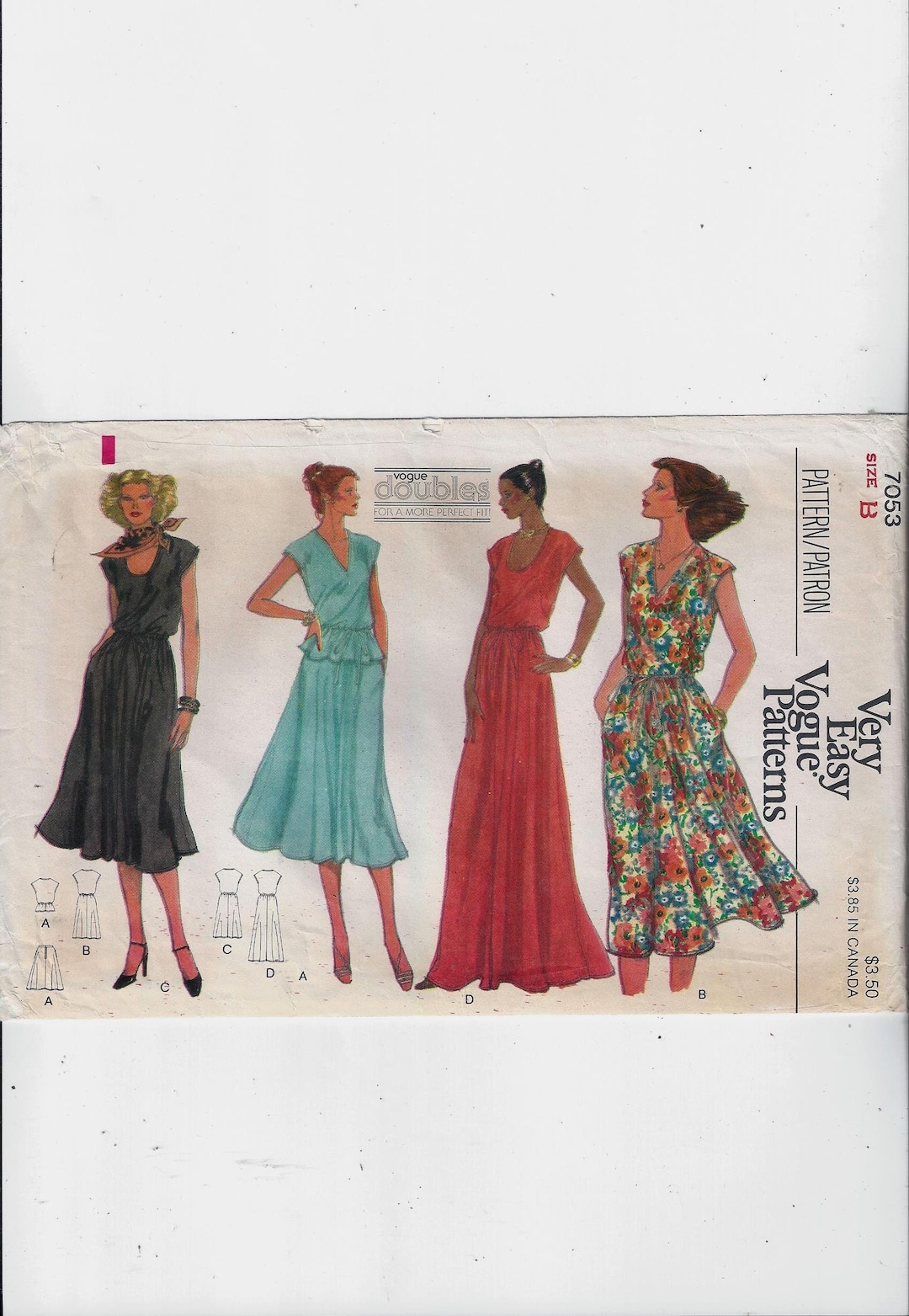 Very Easy Vogue 7053 Pattern for Misses' Dress, Top, Skirt, Size 8 10 ...