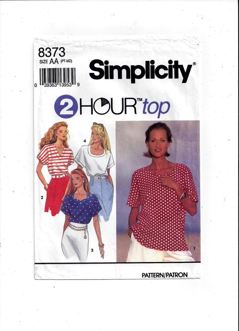 Simplicity 8373 Pattern for Misses' 2 Hour Top Size - Etsy