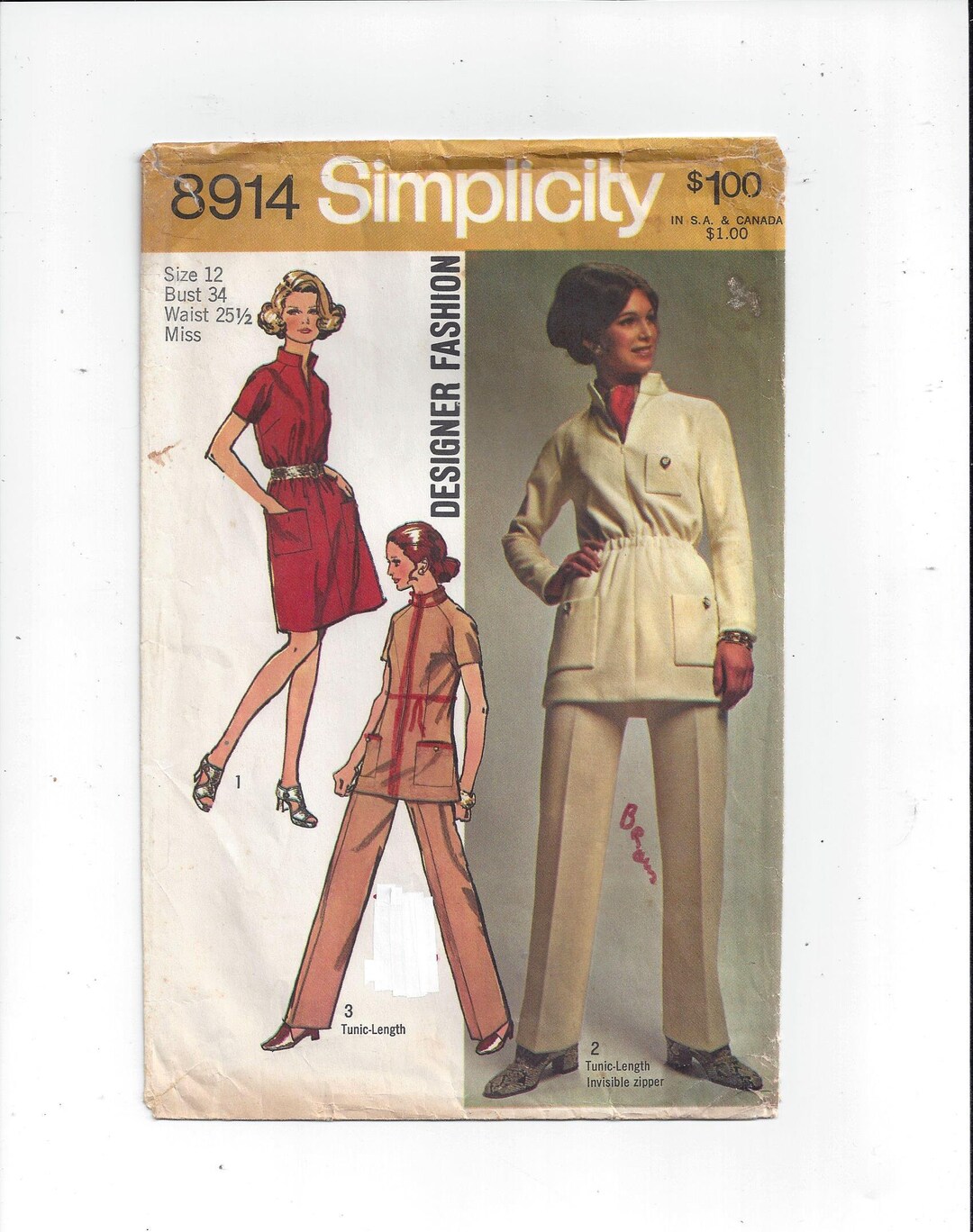 Simplicity 8914 Pattern for Misses' Dress, Tunic, Pants, Designer ...