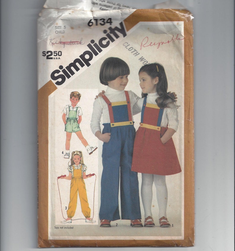 Simplicity 6134 Pattern for Child's Overalls & Sundress - Etsy