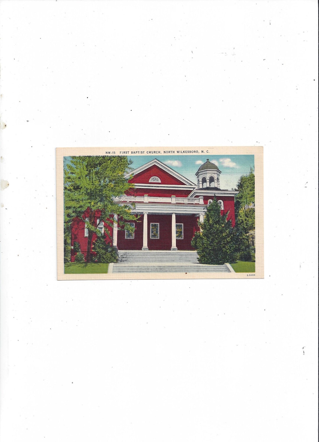 1st Baptist Church Linen Postcard, Wilkesboro, North Carolina, Unposted, Vintage Travel Souvenir ...