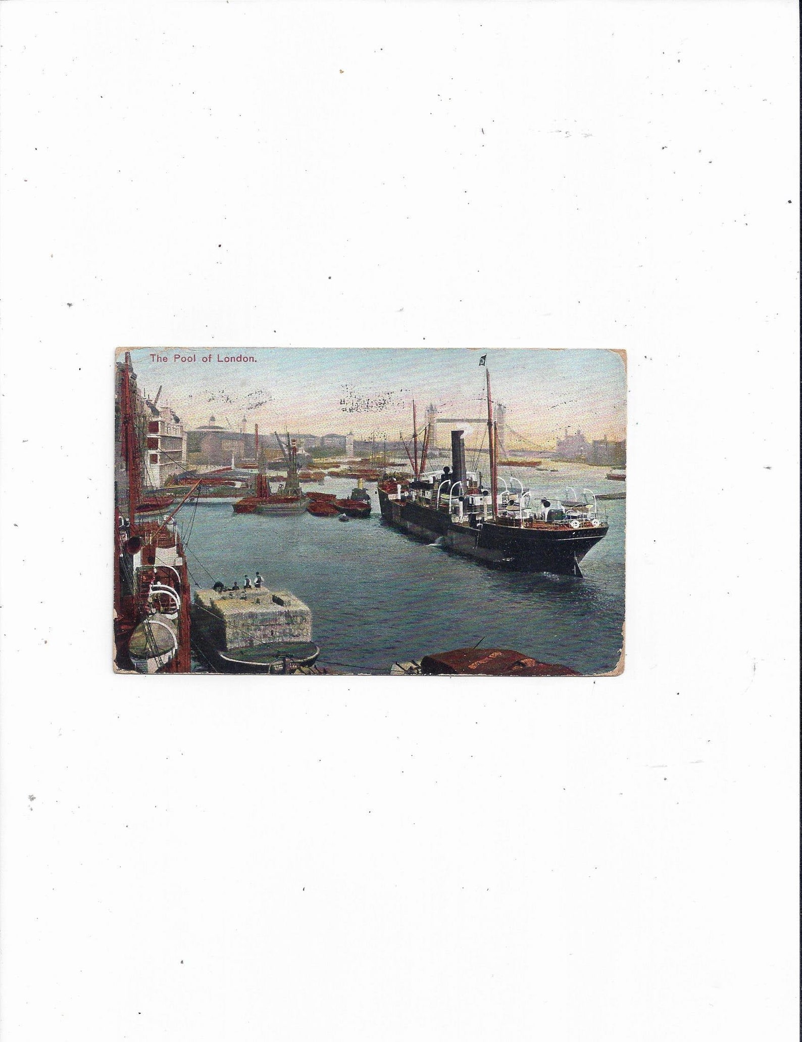 1913 Postcard of Pool of London, Thames River, England, Posted With 2 ...
