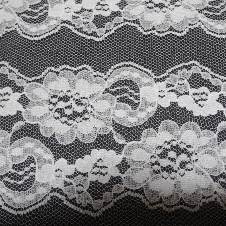 1 Yard Plus of White Cut Apart Lace, 39 X 15 Inches, Floral, 4 Rows of ...