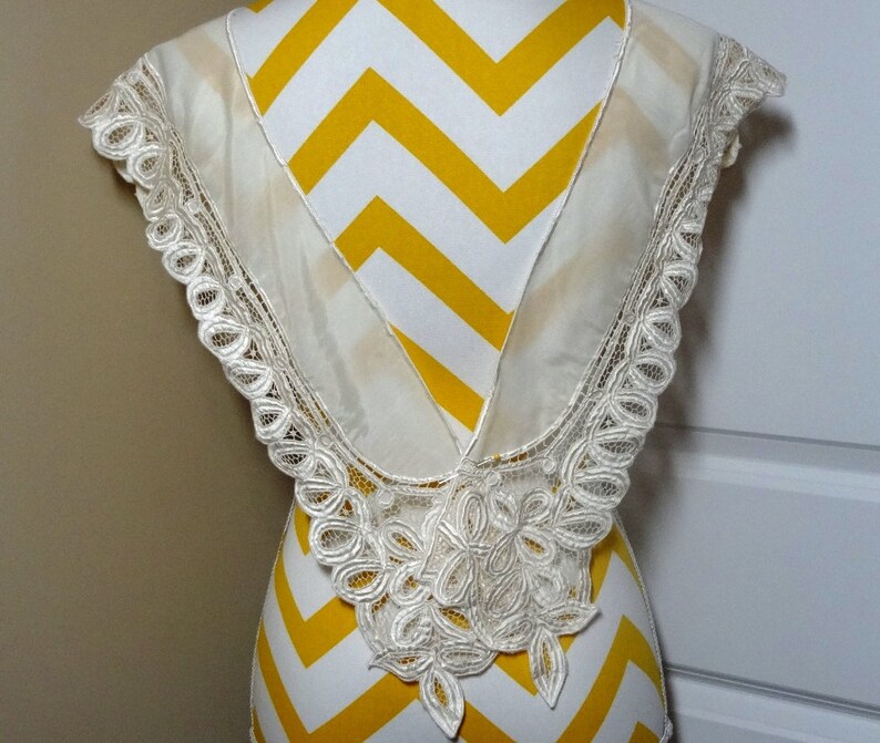 1980s Ivory Batiste Collar With Battenberg Type Lace Trim, Very Long in ...