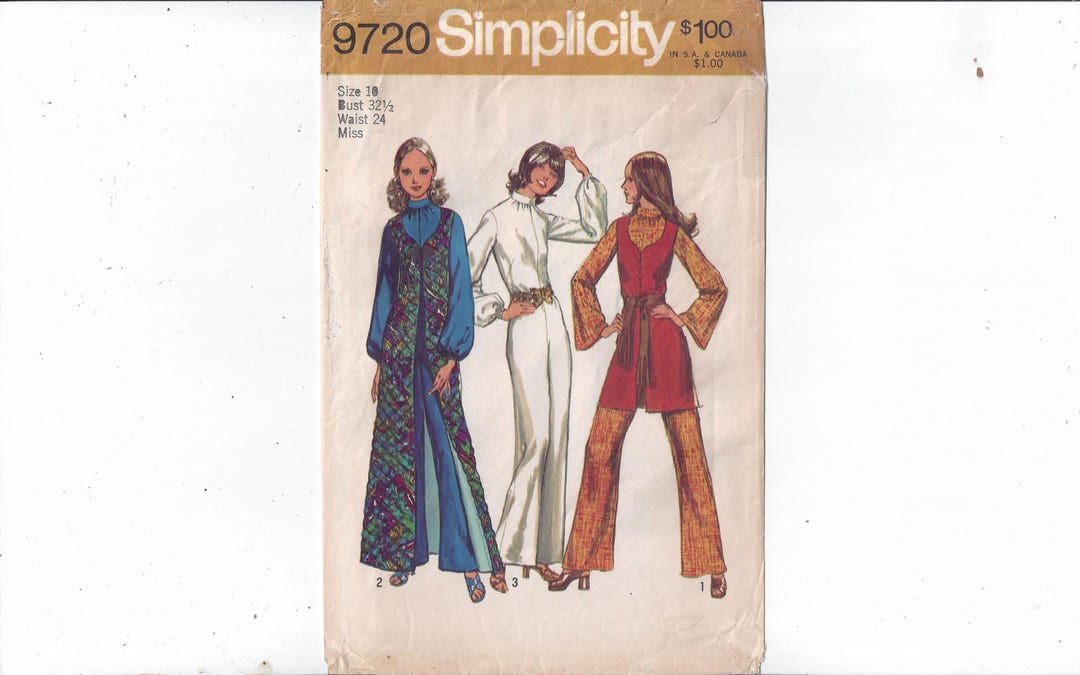 Simplicity 9720 Pattern for Misses' Vest in 2 Lengths, Jumpsuit, Size ...