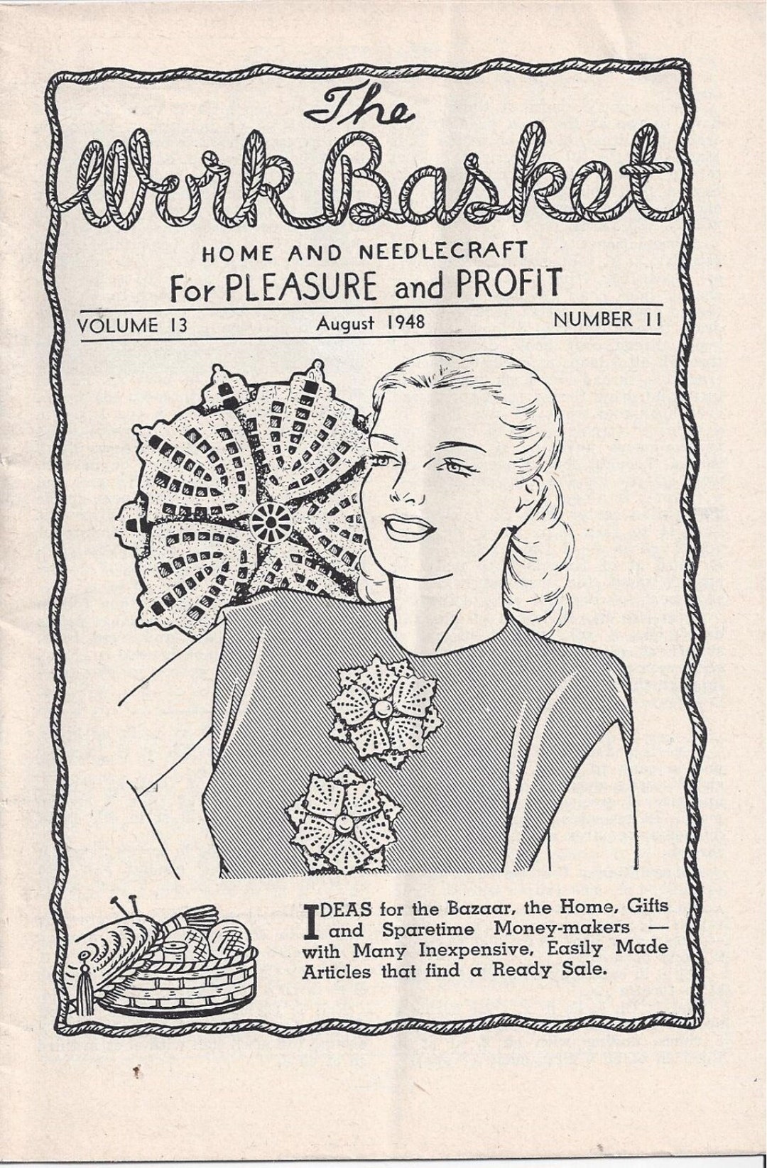 The Workbasket Home & Needlecraft Book, August 1948, Featuring Crochet ...