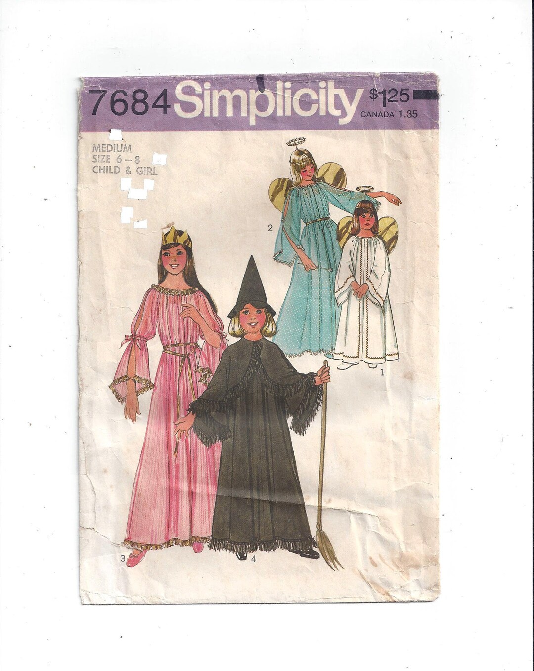 Simplicity 7684 Pattern for Girls' Angel, Fairy, Witch, Princess ...
