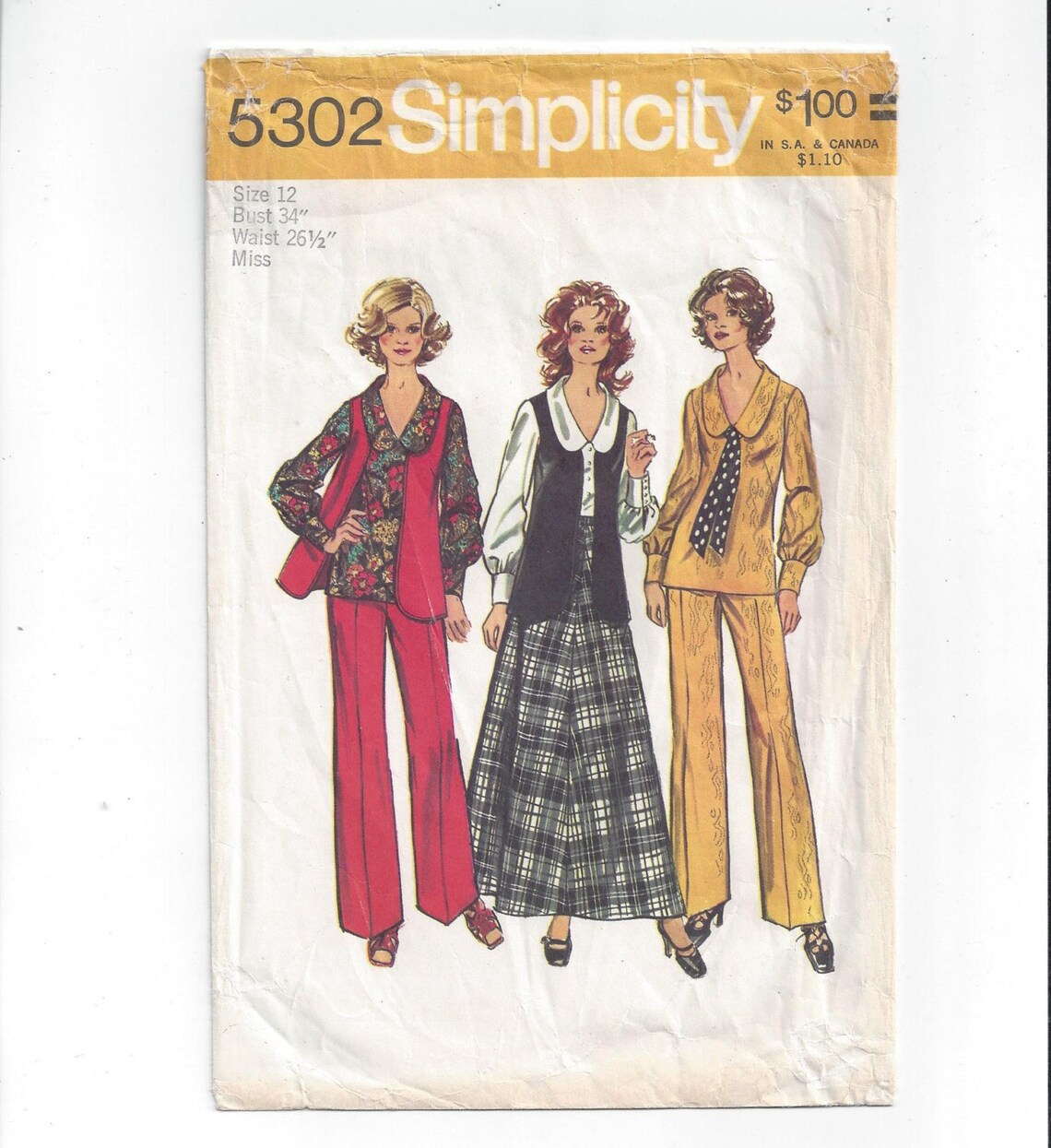 Simplicity 5302 Pattern for Misses' Blouse Lined Vest - Etsy