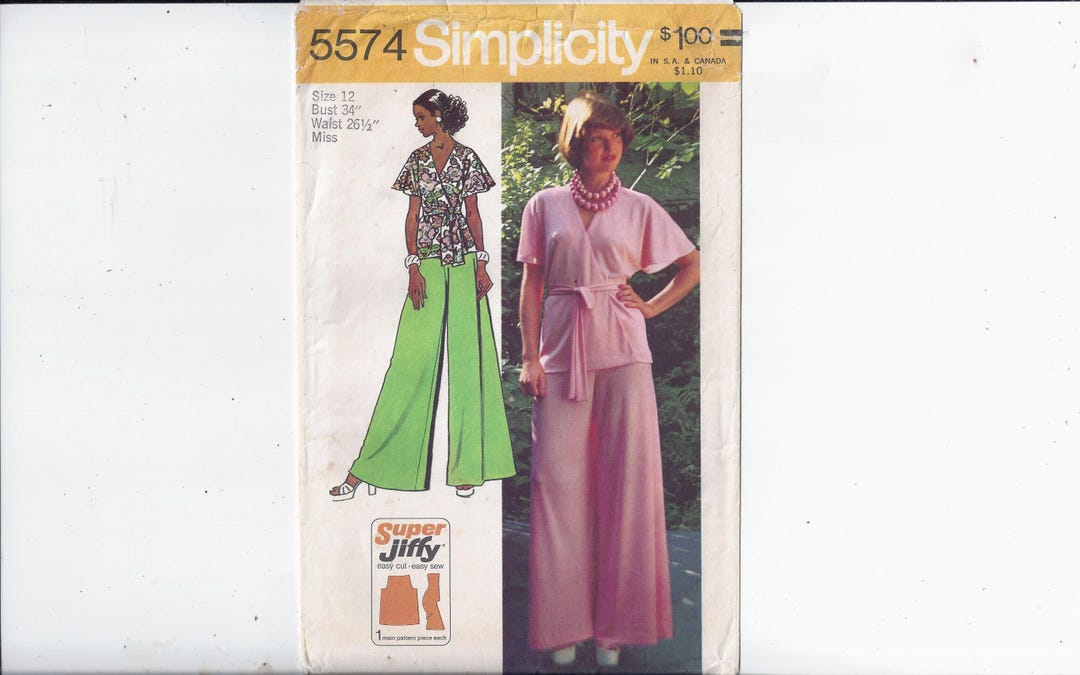 Simplicity 5574 Pattern for Misses' Super Jiffy Front Wrap Top, Wide ...
