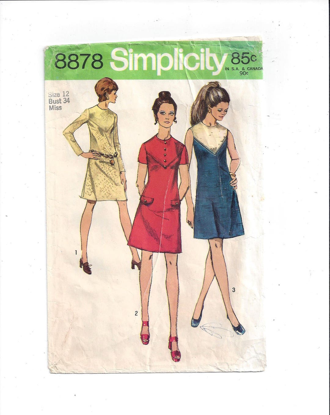 Simplicity 8878 Pattern for Misses' Dress With Front Yoke Details, From ...