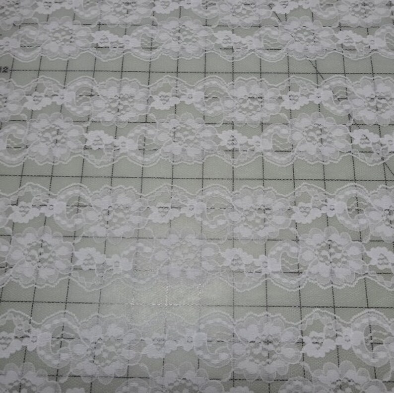 1 Yard Plus of White Cut Apart Lace, 39 X 15 Inches, Floral, 4 Rows of ...
