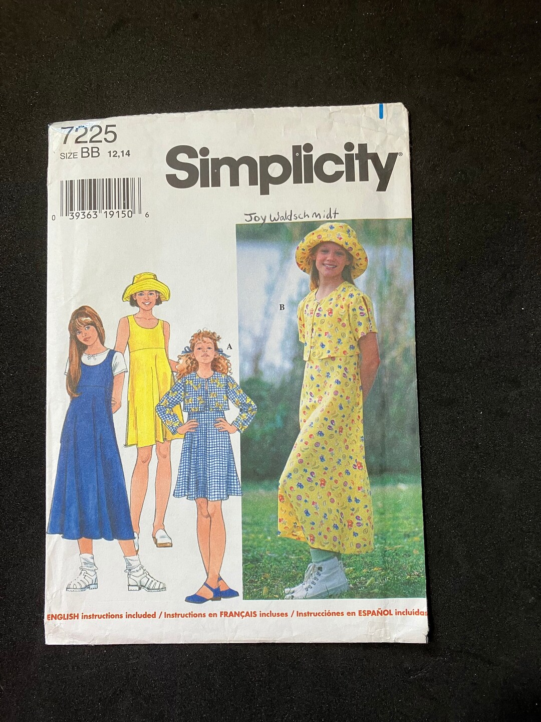 Simplicity 7225 Pattern for Girls' Jacket, Dress, Jumper, Hat, Size 12 ...