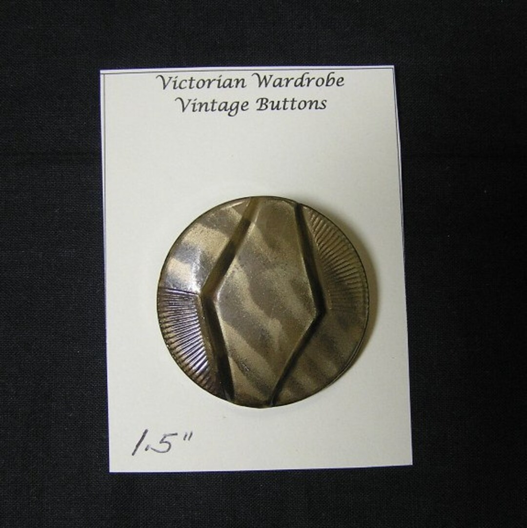 Large Molded Shank Button in Shiny Tan Color, 1.5 In., Vintage Home ...