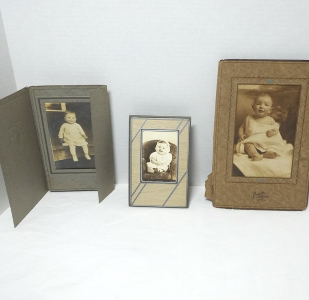 Black & White Baby Photos From Early 1900s, Studio With Covers, Set of ...