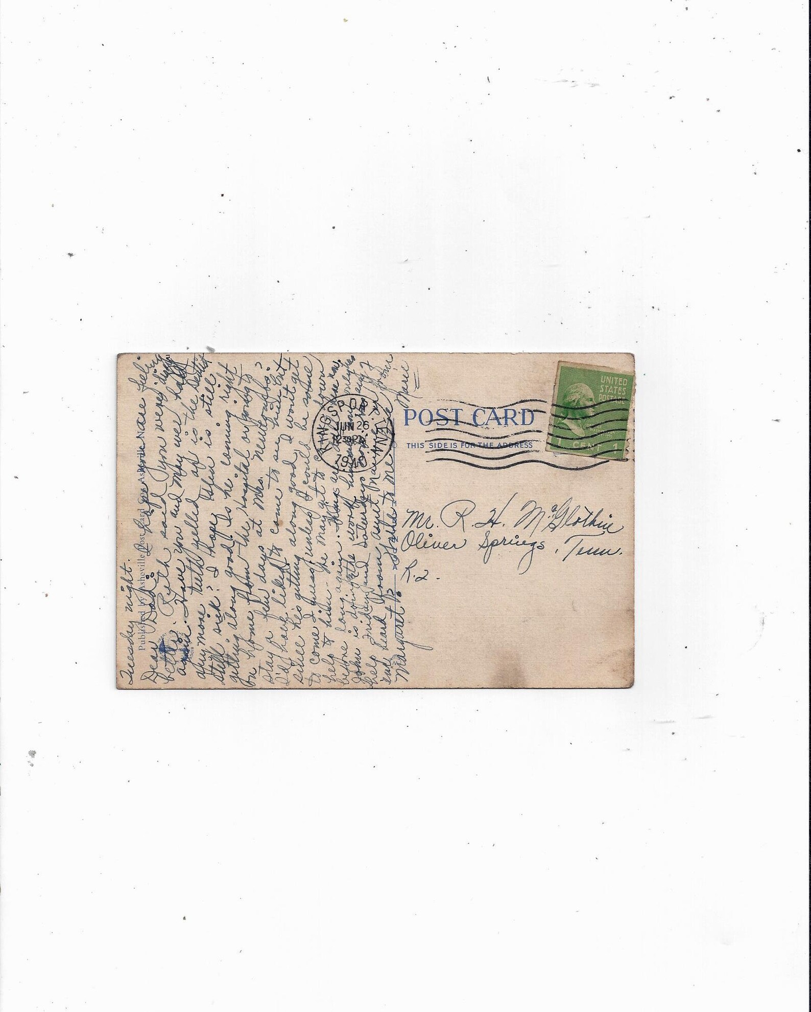 1940 Linen Postcard of Summer Homes in the Mountains Smoky - Etsy