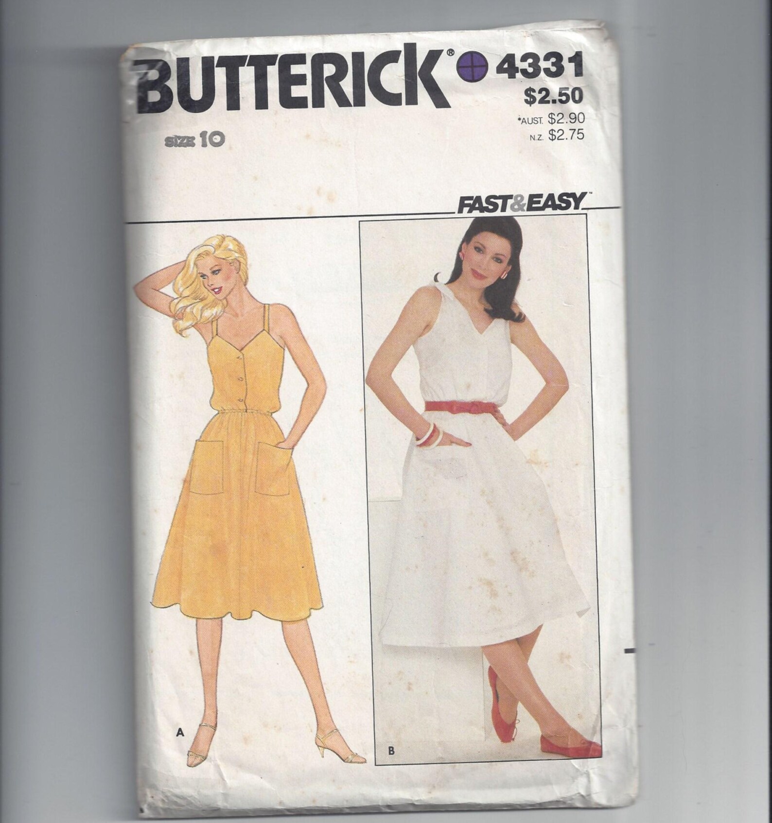 Butterick 4331 Pattern for Misses' Sun Dress in 2 Styles, From 1980s ...