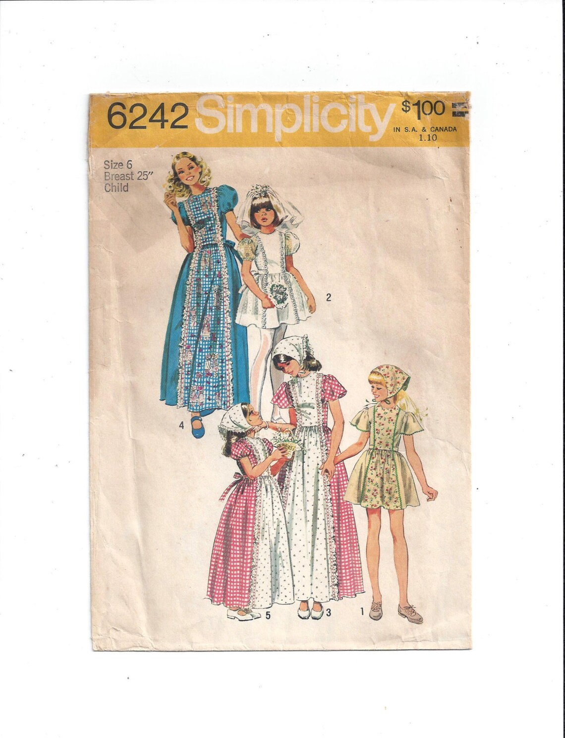 Simplicity 6242 Pattern for Girls' Dress in 2 Lengths & - Etsy