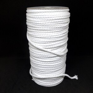 WHITE Cotton Drawstring Cord, in 2-YARD INCREMENTS, No Core, 1/4 Inch ...